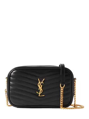 Saint Laurent Lou Mini Matelassé Leather Shoulder Bag - Black