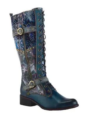 SPRING STEP SHOES Vaneyck Knee High Boots - Blue Multi