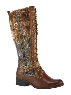 SPRING STEP SHOES L'Artiste By Spring Step Vaneyck Knee High Boots Brown Multi
