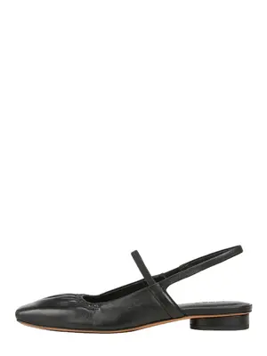 Vince Venice Leather Slingback Flats - Black