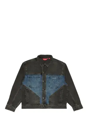 Supreme 2-tone Paneled Denim Jacket - Black