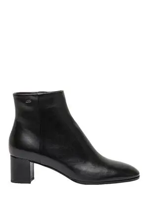 Santoni 50mm Side-zip Leather Booties - Black