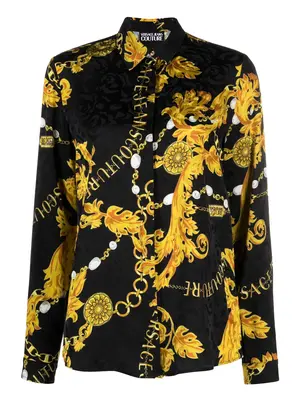 Versace Chain Print Shirt - Black