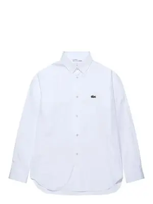 Comme Des Garçons X Lacoste Logo-patch Cotton Shirt - White