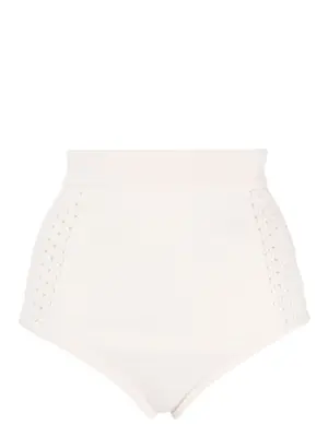 Cashmere In Love Kira Crochet-knit Shorts - White