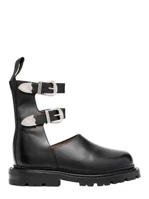 Toga Leather Ankle Boots - Black