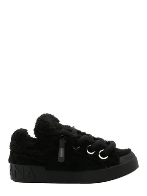 Dolce & Gabbana Portofino Terry-cloth Sneakers - Black