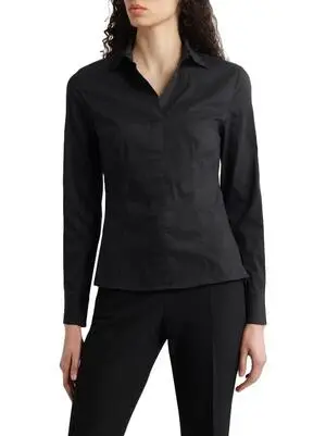 BOSS Bashinah Cotton-blend Blouse - Black