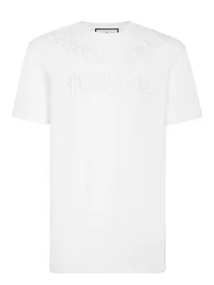 Philipp Plein Gothic Logo-embossed T-shirt - White