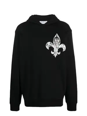 Philipp Plein Chrome Skull-print Hoodie - Black