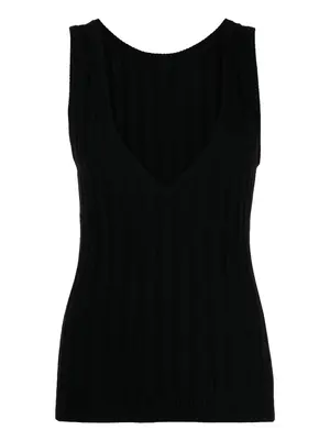 Cashmere In Love Mara V-back Tank Top - Black