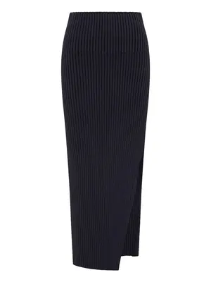 NICHOLAS Nixie Ribbed Pencil Skirt - Black