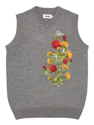 PALACE Rose Knit Vest - Grey