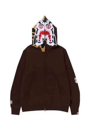 A BATHING APE 1st Camo Tiger Full Zip Hoodie - Brown