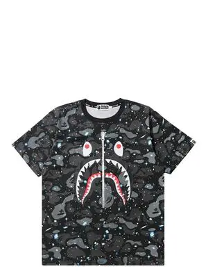 A BATHING APE Space Camo Shark Tee - Black