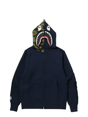 A BATHING APE Detachable Shark Full Zip Hoodie - Blue