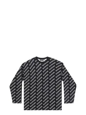 Balenciaga All-over Logo Crewneck - Black