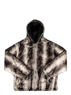 Supreme Faux Fur Reversible Hooded Jacket - Black