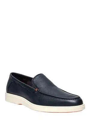 Santoni Botanist Slip-on Loafer - Blue Leather