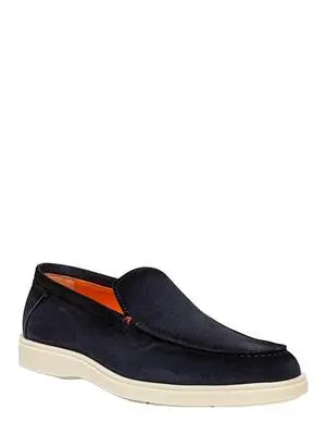 Santoni Botanist Slip-on Loafer - Blue Suede