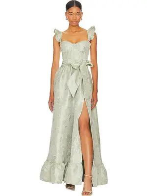 V. CHAPMAN Veronica Gown - Sage Windsor Brocade