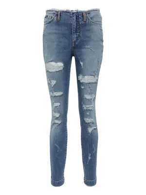 Dolce & Gabbana Distressed Skinny Jeans - Blue