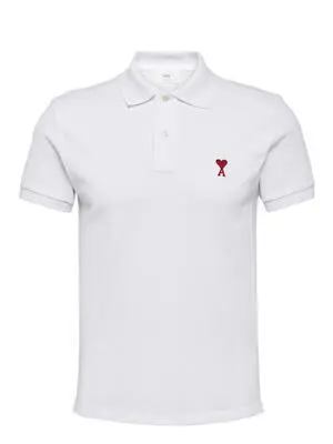 Ami De Cœur Cotton Piqué Polo Shirt - White