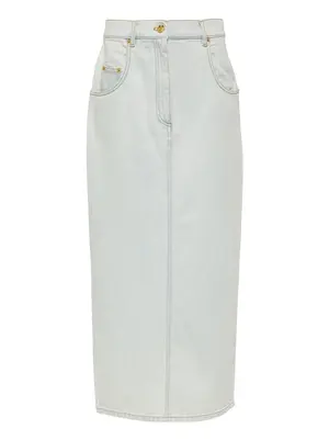 Nina Ricci Denim Maxi Skirt - Blue
