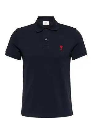 Ami De Cœur Cotton Piqué Polo Shirt - Blue