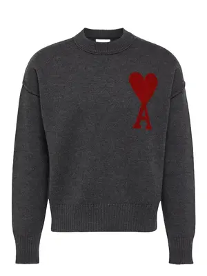 Ami De Cœur Wool Sweater - Grey