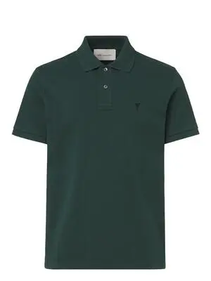 AMI Paris De Cœur Cotton Piqué Polo Shirt - Green