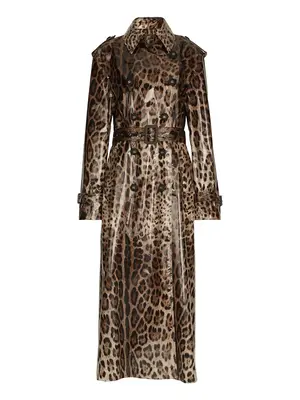 Dolce & Gabbana Leopard-print Trench Coat - Animal Print