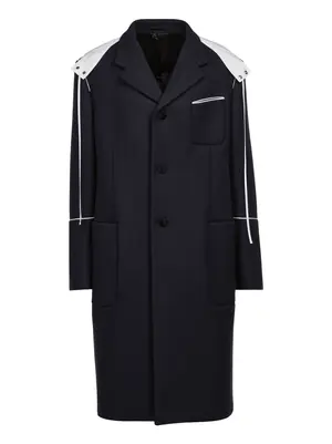 FERRAGAMO Single-breasted Hooded Coat - Blue