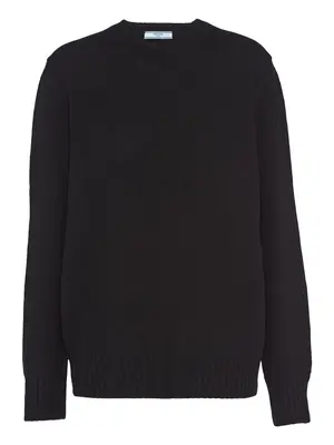 Prada Triangle-logo Wool Jumper - Black