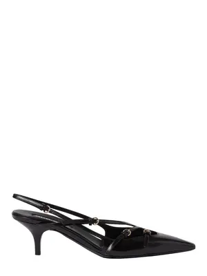 Miu Miu 55mm Buckle-embellished Slingback Pumps - Black
