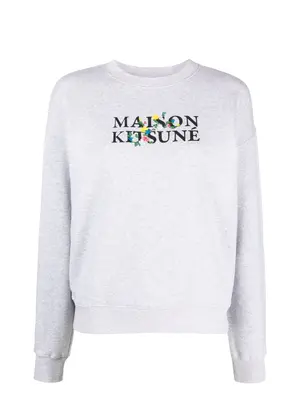 Maison Kitsuné Logo-print Sweatshirt - Grey