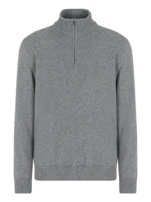 Giorgio Armani Cashmere Mock-Neck Jumper Grey