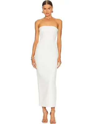 THE NEW ARRIVALS ILKYAZ OZEL Rhea Midi Dress - Temple White