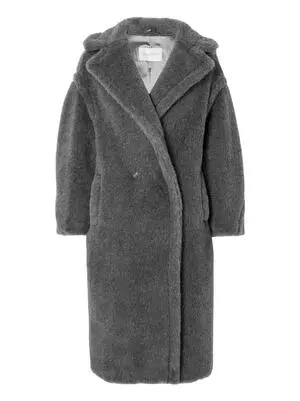 Max Mara Max Mara Teddy Bear Icon Oversized Wool-Blend Coat Gray