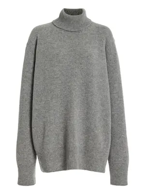 THE ROW Stepny Wool-cashmere Turtleneck Sweater S Grey