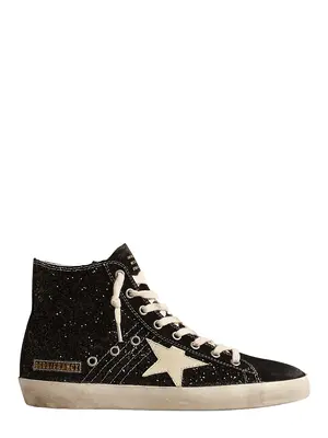 GOLDEN GOOSE Francy Glitter High-top Sneakers - Black/ivory