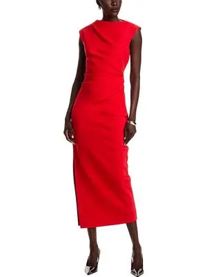 Safiyaa Salena Gathered Column Dress - Scarlet Red
