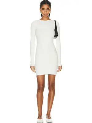 Eterne Eterne Long Sleeve Crewneck Mini Dress Cream