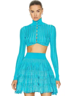 Alaïa Crinoline Cardigan - Turquoise