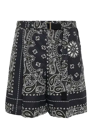 Sacai Bandana Cotton Poplin Shorts - Multicoloured