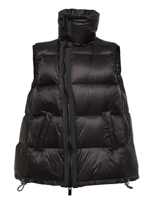Sacai Asymmetric Quilted Down Vest - Black