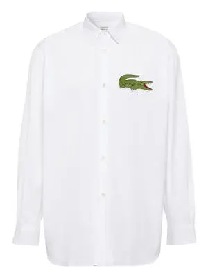 Comme Des Garçons X Lacoste Logo Cotton Poplin Shirt - White