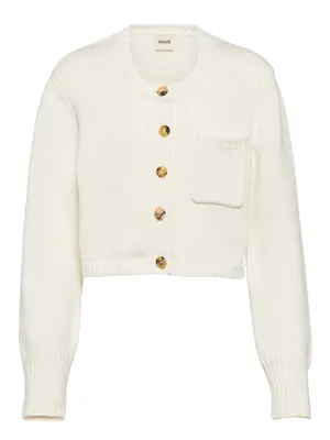 Khaite Lavan Cropped Cashmere Cardigan - White