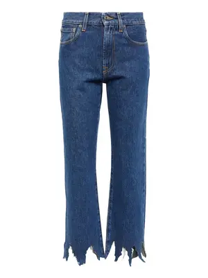 JW Anderson Distressed Cropped Jeans - Blue