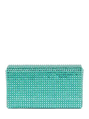 Amina Muaddi Paloma Micro Embellished Clutch - Green